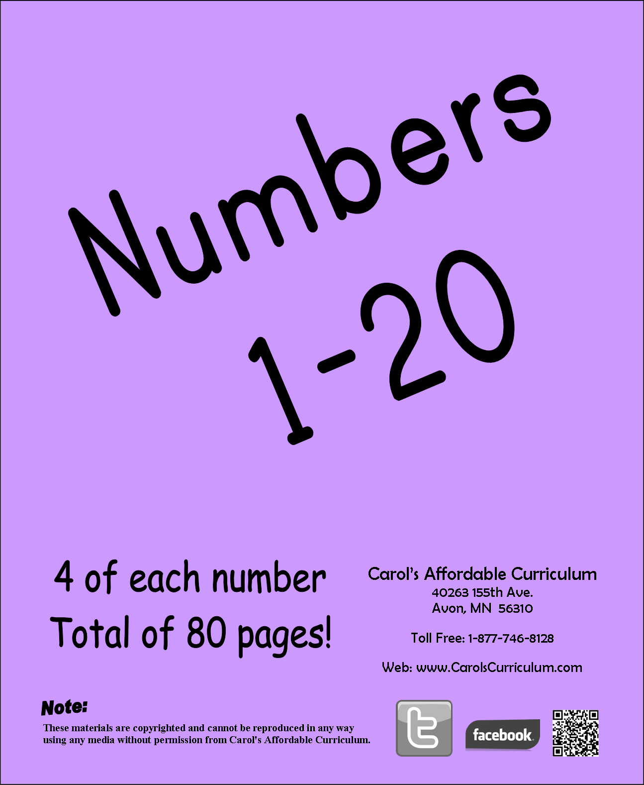 Numbers coloring packet 1-20 Vol. 2