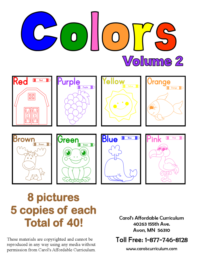 Colors Vol. 2: Carol's Affordable Curriculum Online store