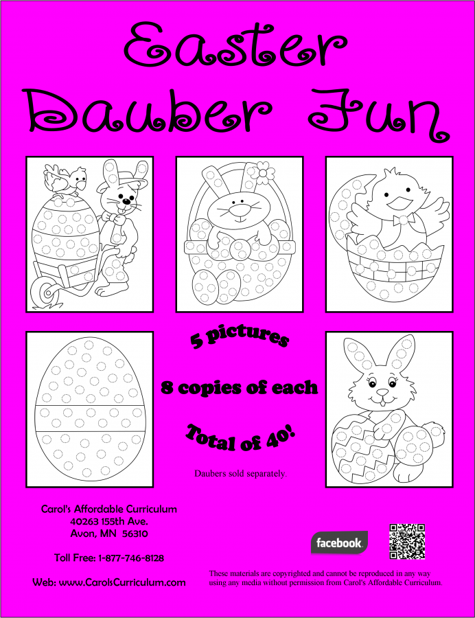 Easter Daubers: Carol's Affordable Curriculum Online store