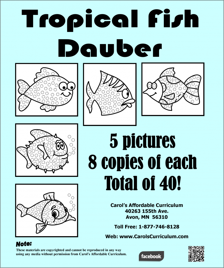 Tropical Fish Daubers: Carol's Affordable Curriculum Online store