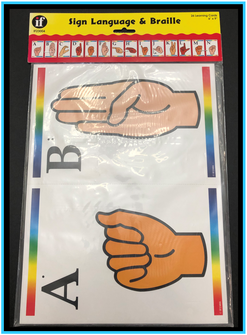 Sign Language With Braille Learning Cards